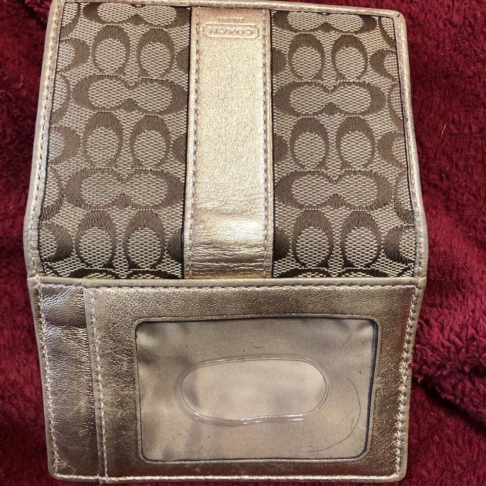 Coach Tan & Gold Credit Card/ License Holder - Gem